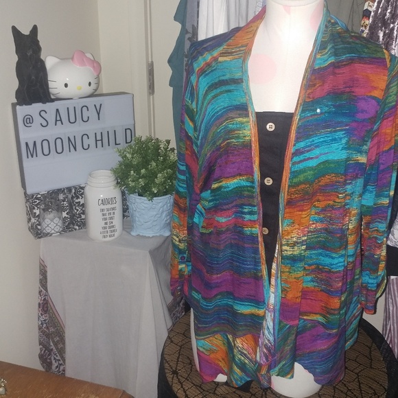 Cupio | Sweaters | Cupio 34 Sleeve Soft Viscose Bright Colorful Open ...